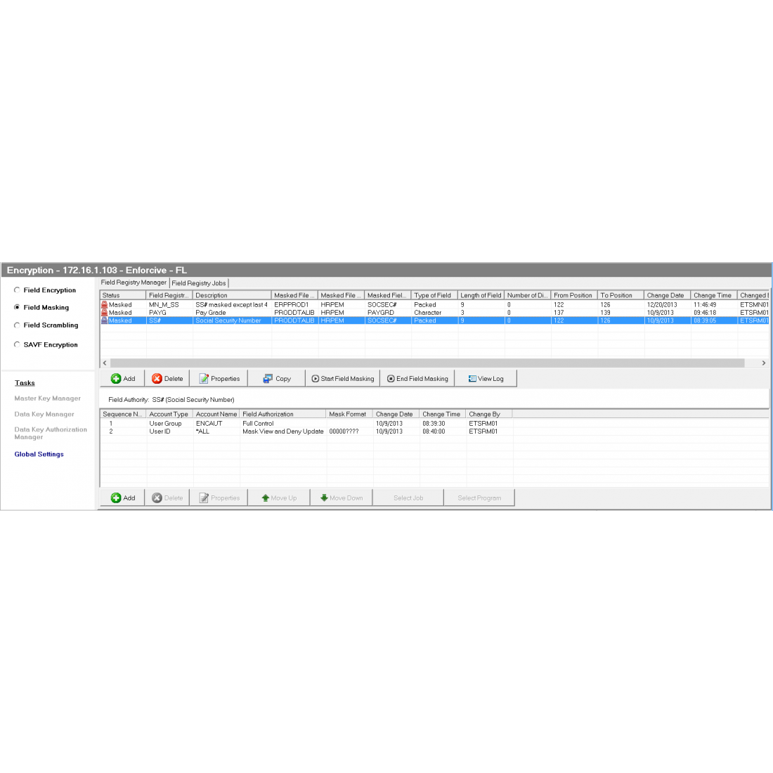 As400 Iseries Encryption Db2 Database Field Column Row